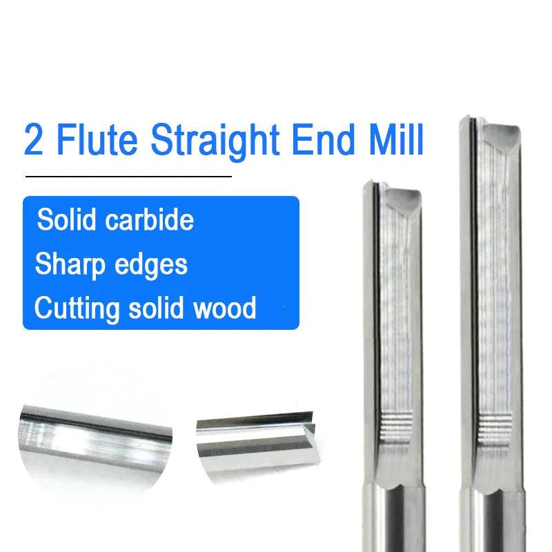 5 PCS Tungsten Carbide 2-Edge Straight Flute CNC End Mills BL-TL768